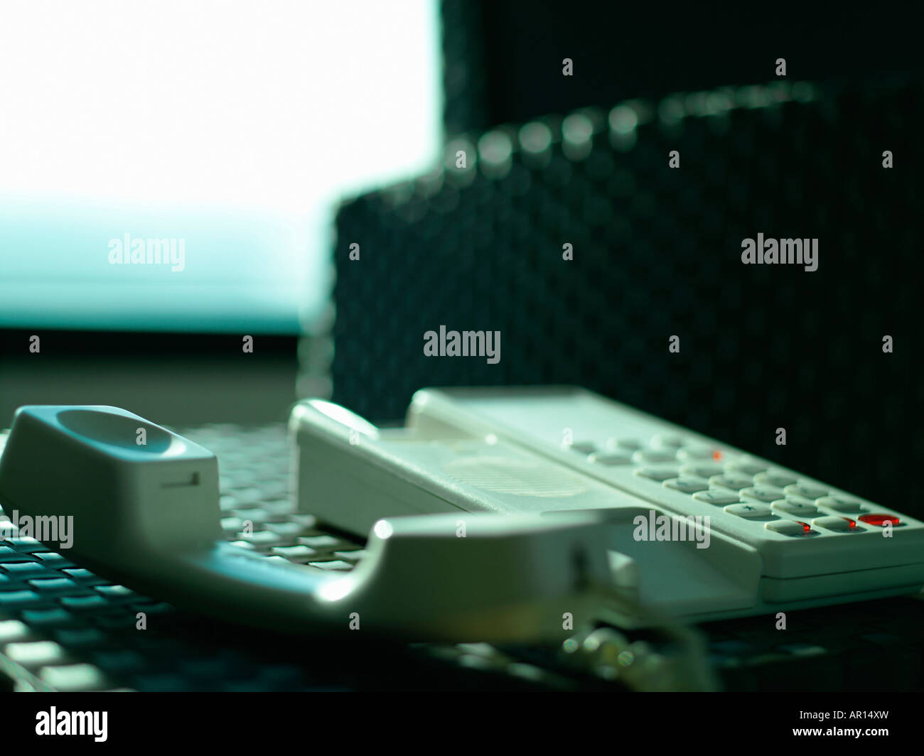 Telephone seen on top of the Table Stock Photo - Alamy