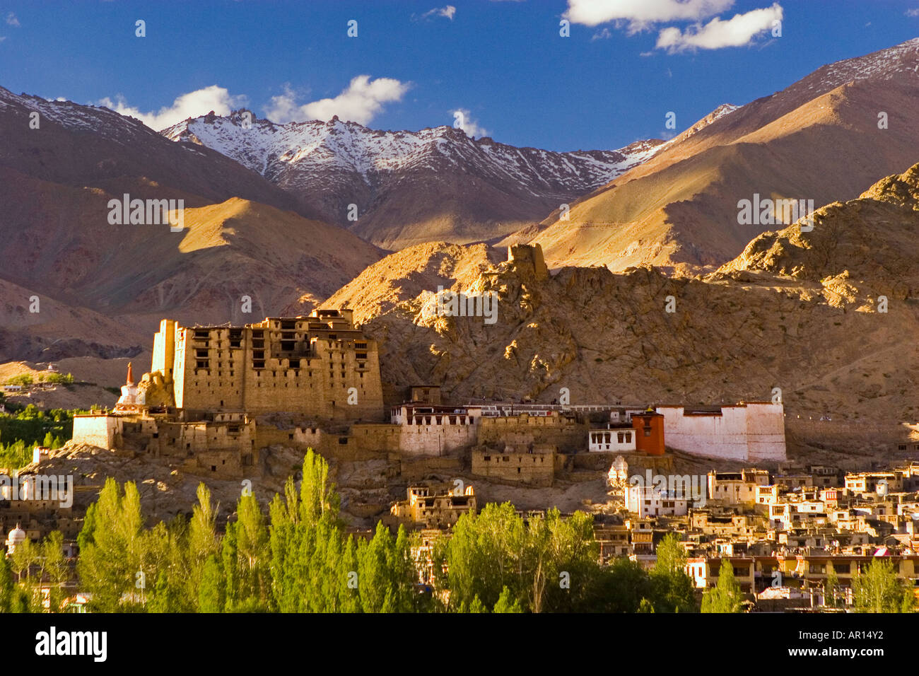 View across Leh and its historic Victory Fort Leh Ladakh Indian ...