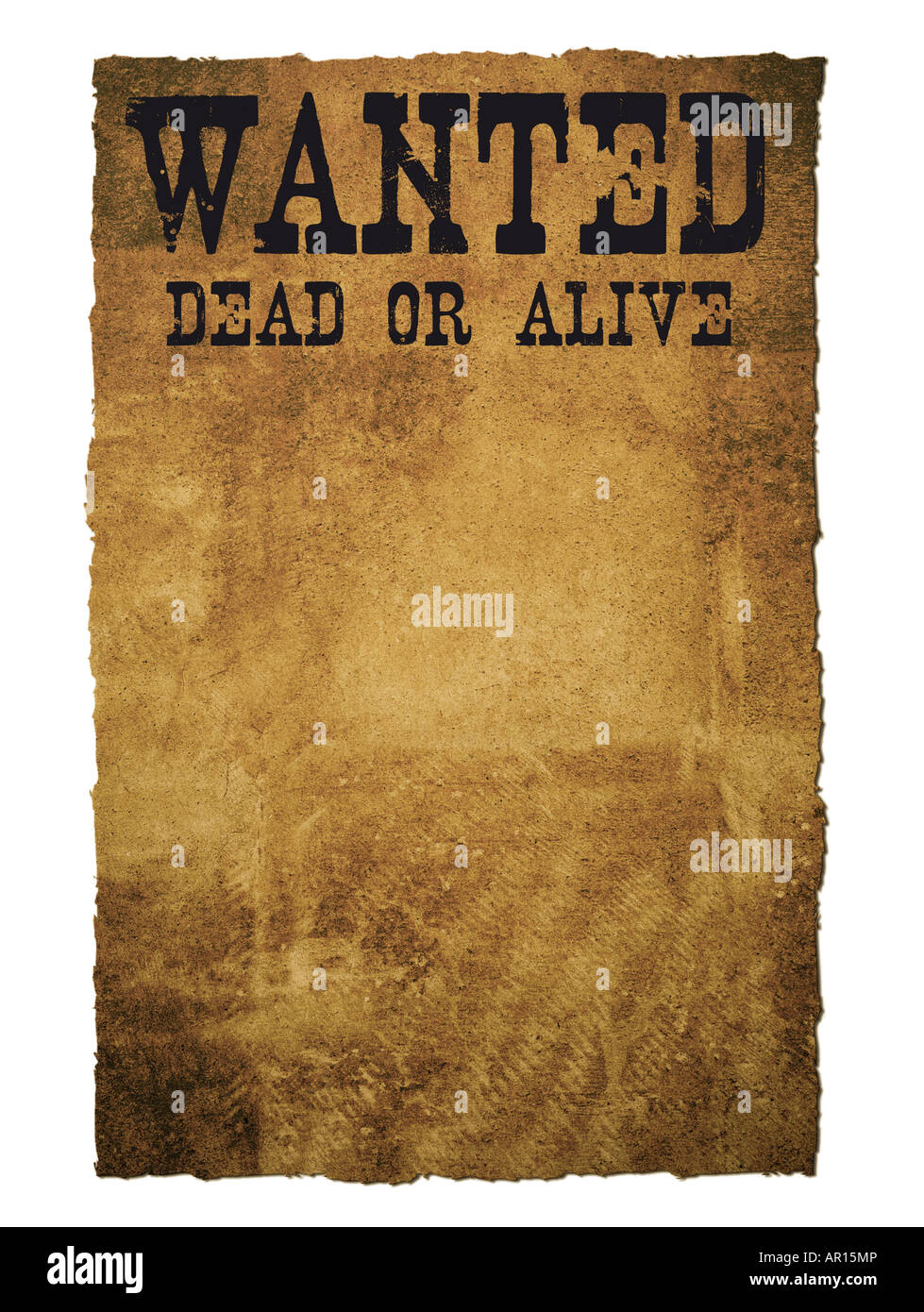 Old and grungy paper showing WANTED DEAD OR ALIVE Stock Photo - Alamy