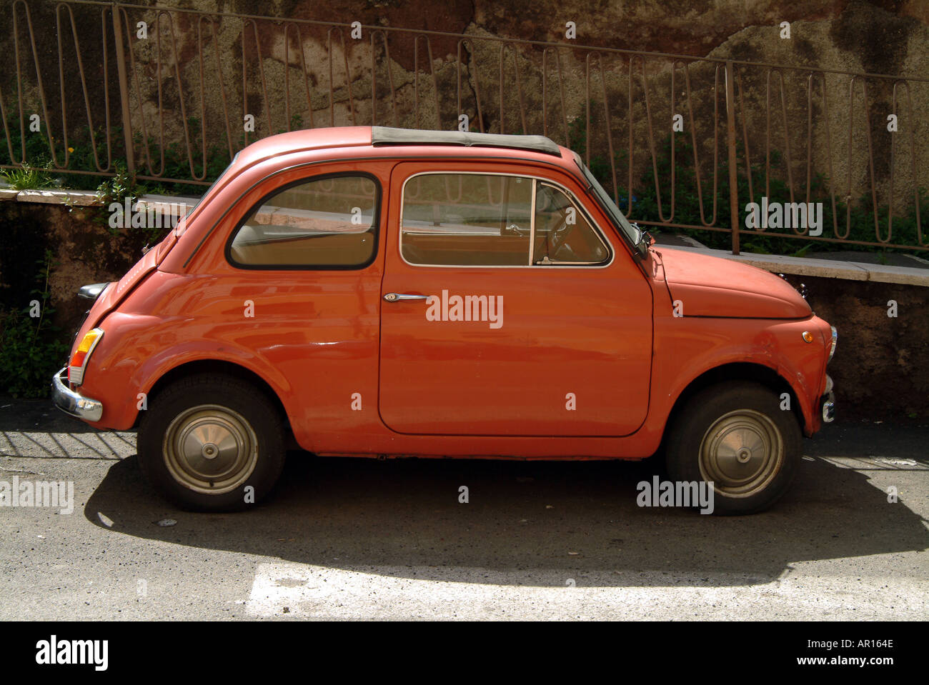 Red fiat 500 car Rome Italy Europe Stock Photo - Alamy