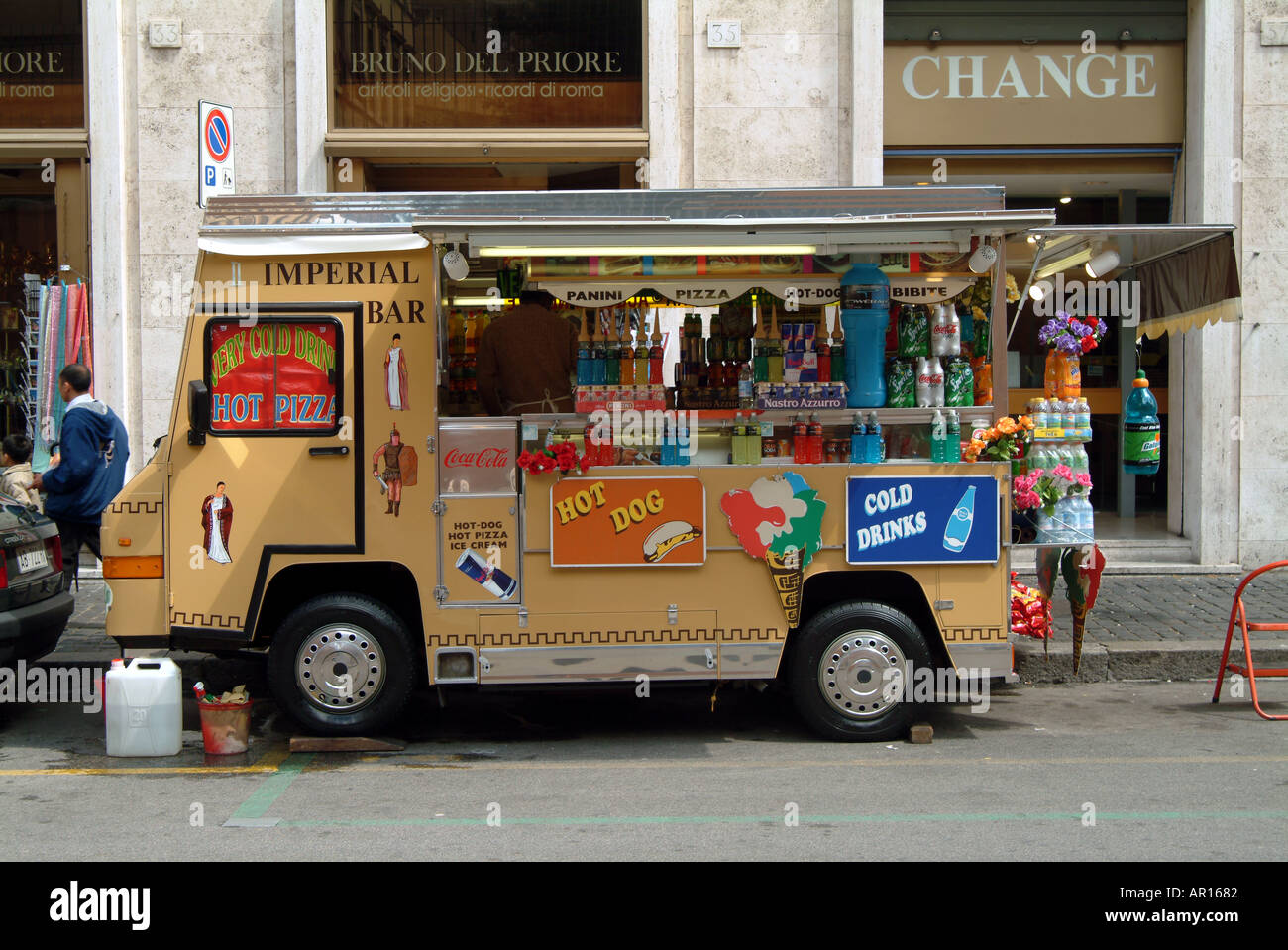 Refreshments ice cream van Rome Italy Europe Stock Photo - Alamy