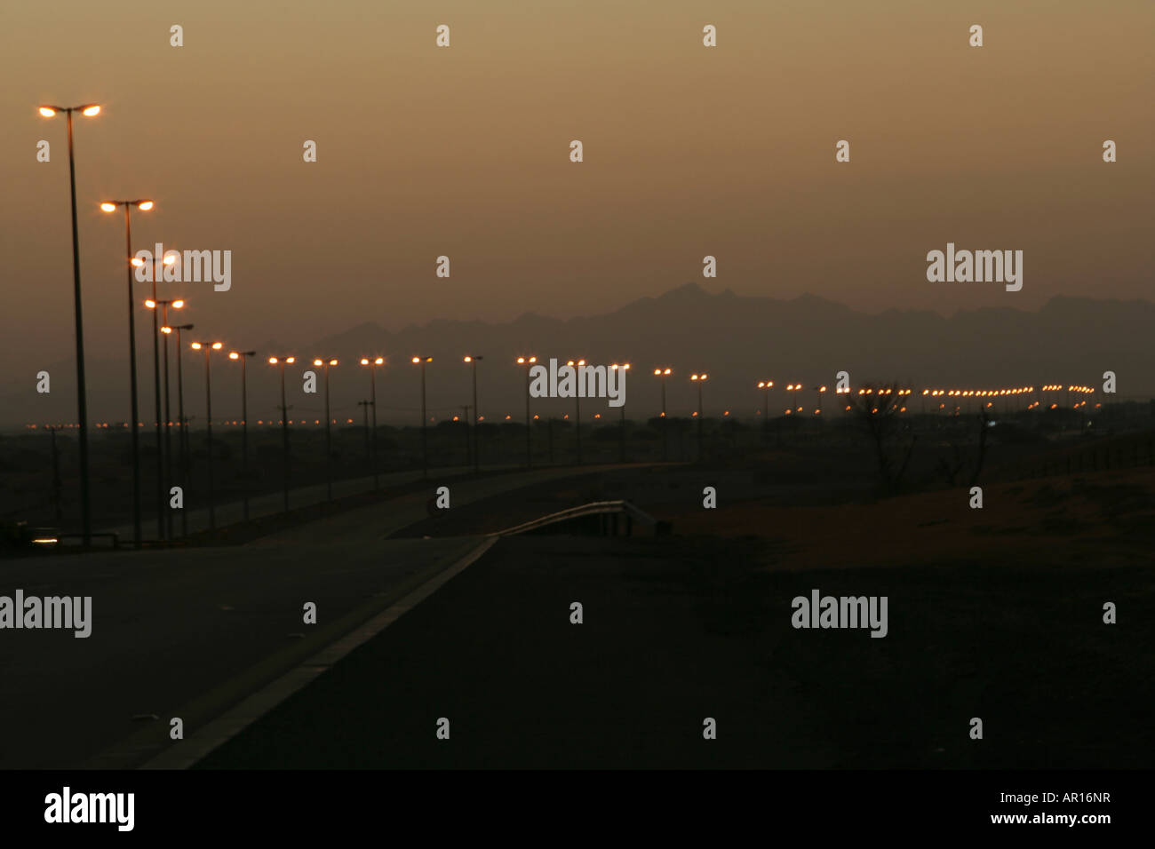 Illuminated View of the road Stock Photo - Alamy