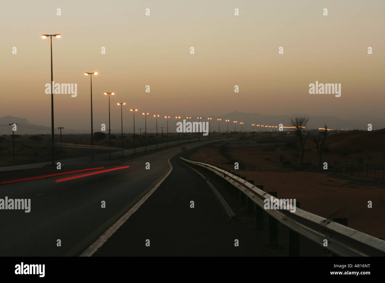 Illuminated View of the road Stock Photo - Alamy