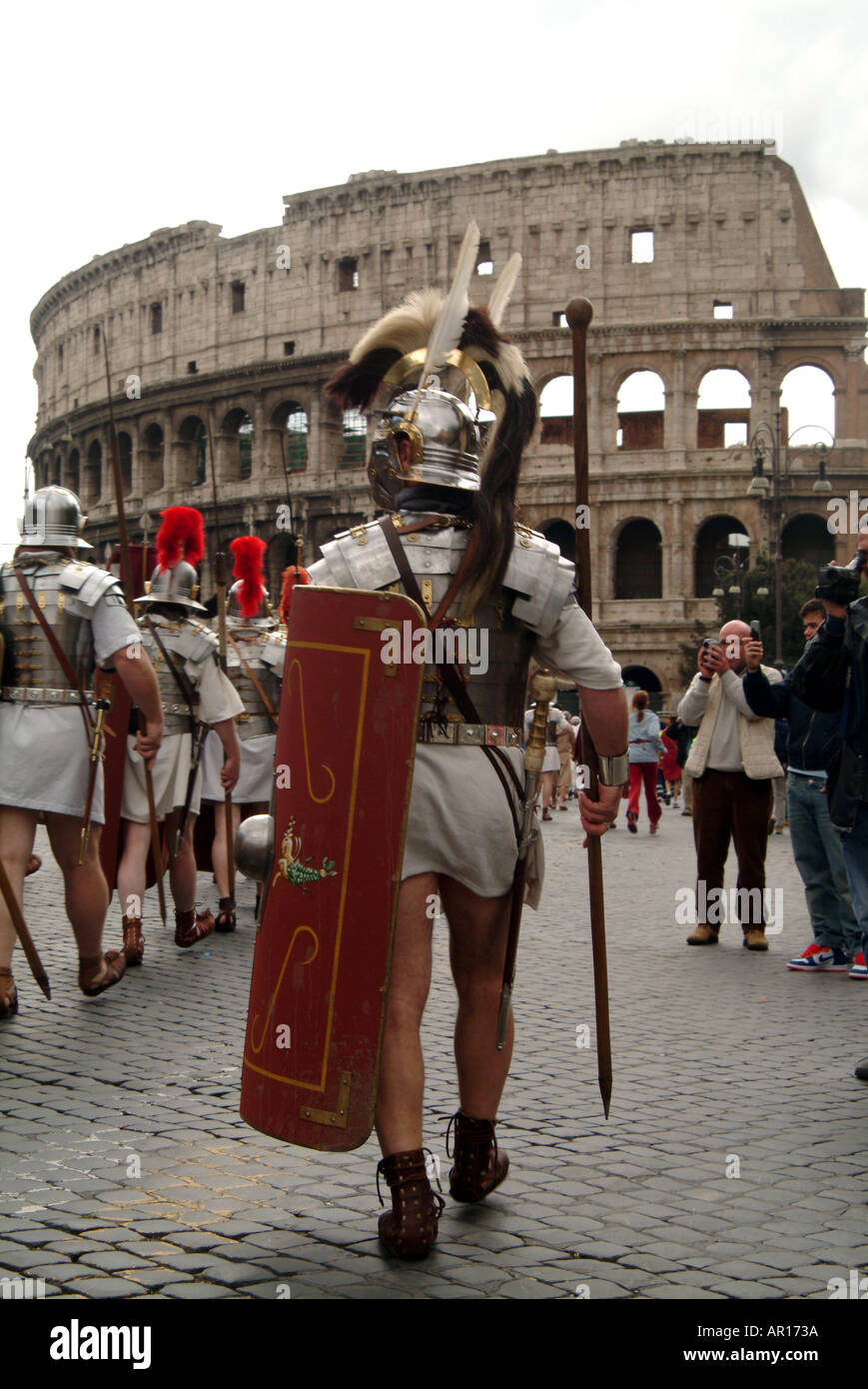 Roman soldiers at authentic renactment celebrating the anniversary the ...