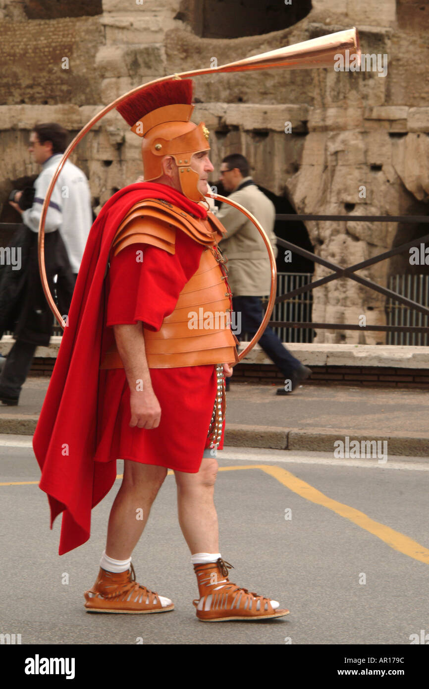 Roman soldiers musican at authentic renactment celebrating the birth of ...