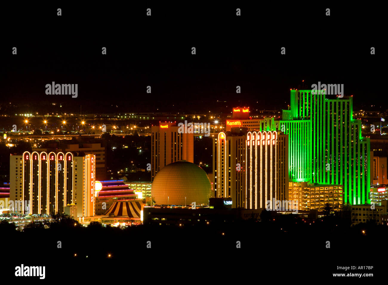 The skyline of downtown Reno Nevada Stock Photo - Alamy