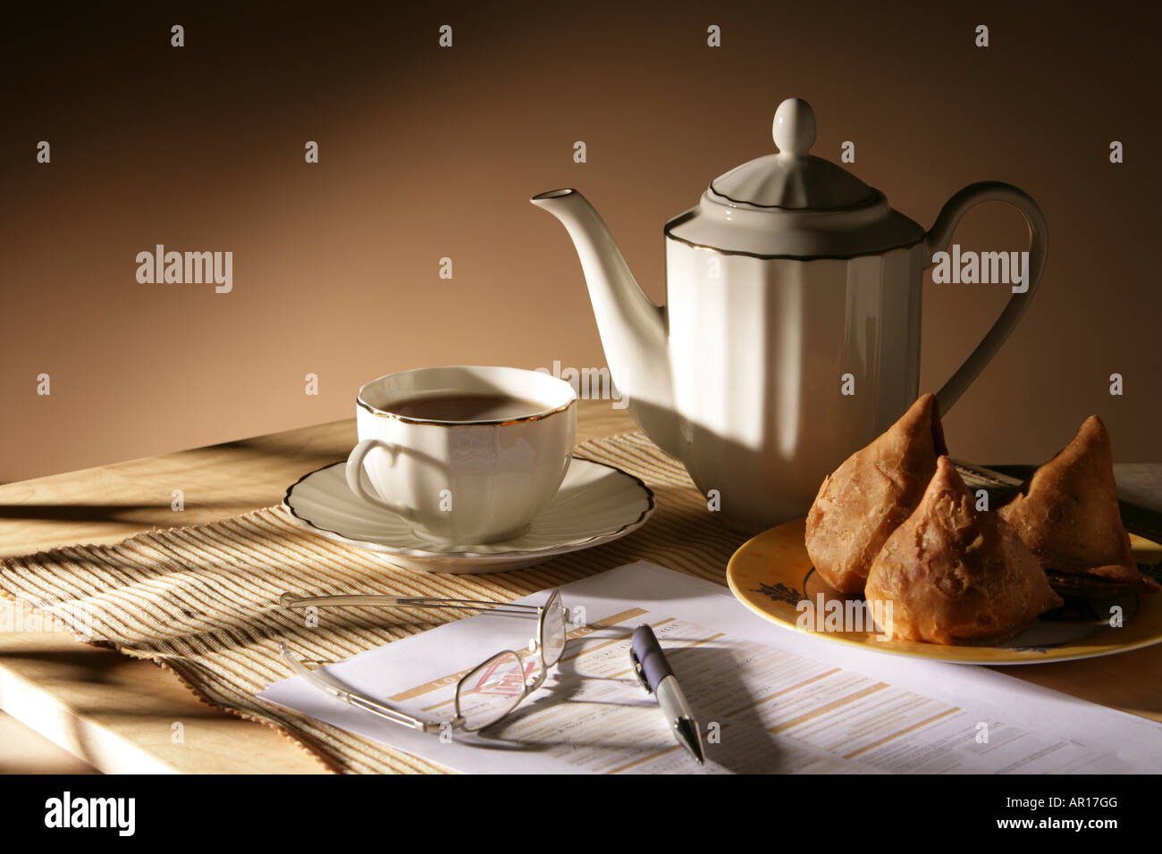 Cups of coffee and forms Stock Photo - Alamy