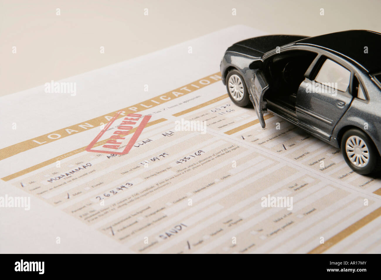 Car and Application Form Stock Photo - Alamy