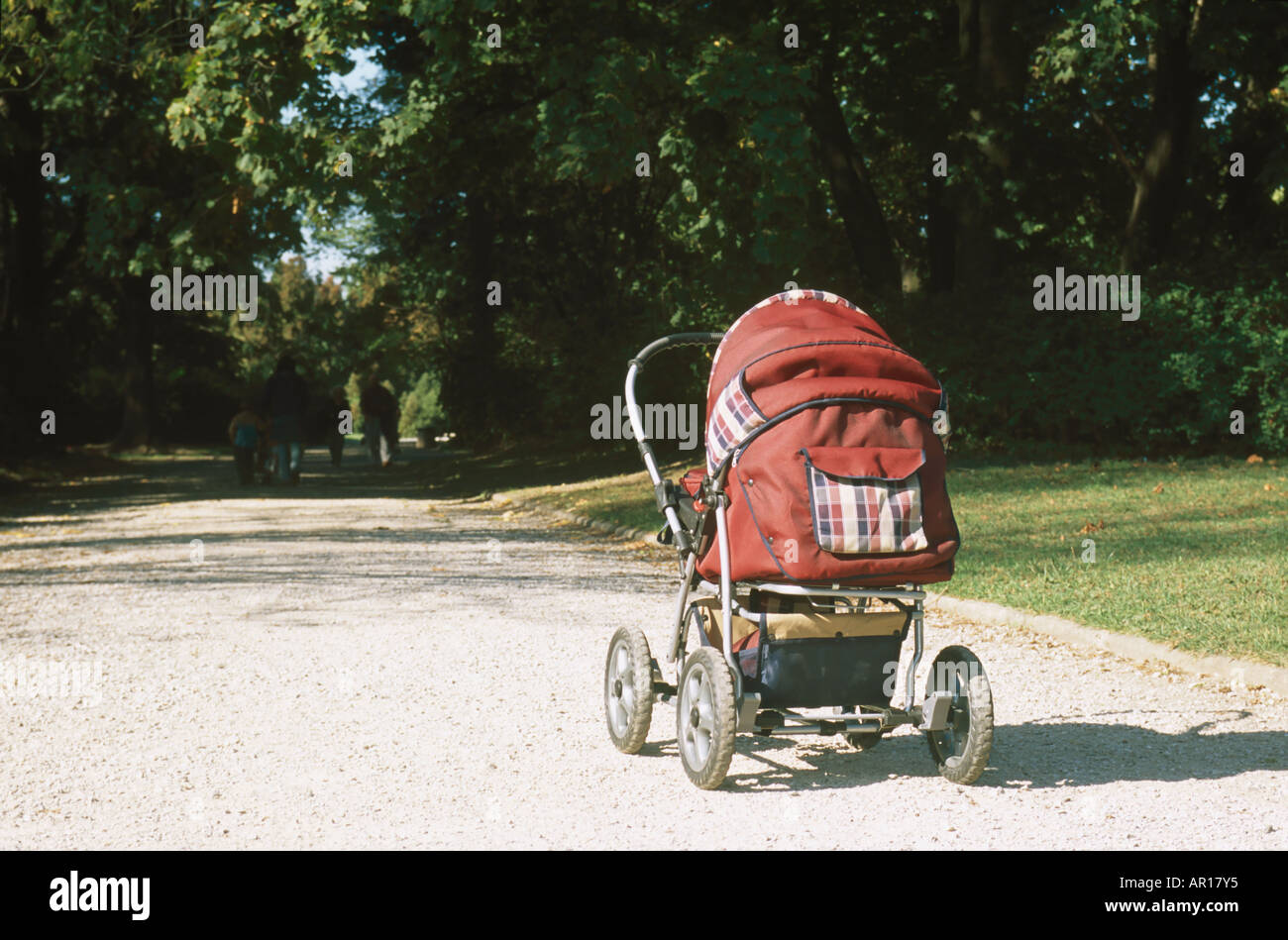 outdoor day summer park tree trees alley baby 0 5 infant sleep trolley ...