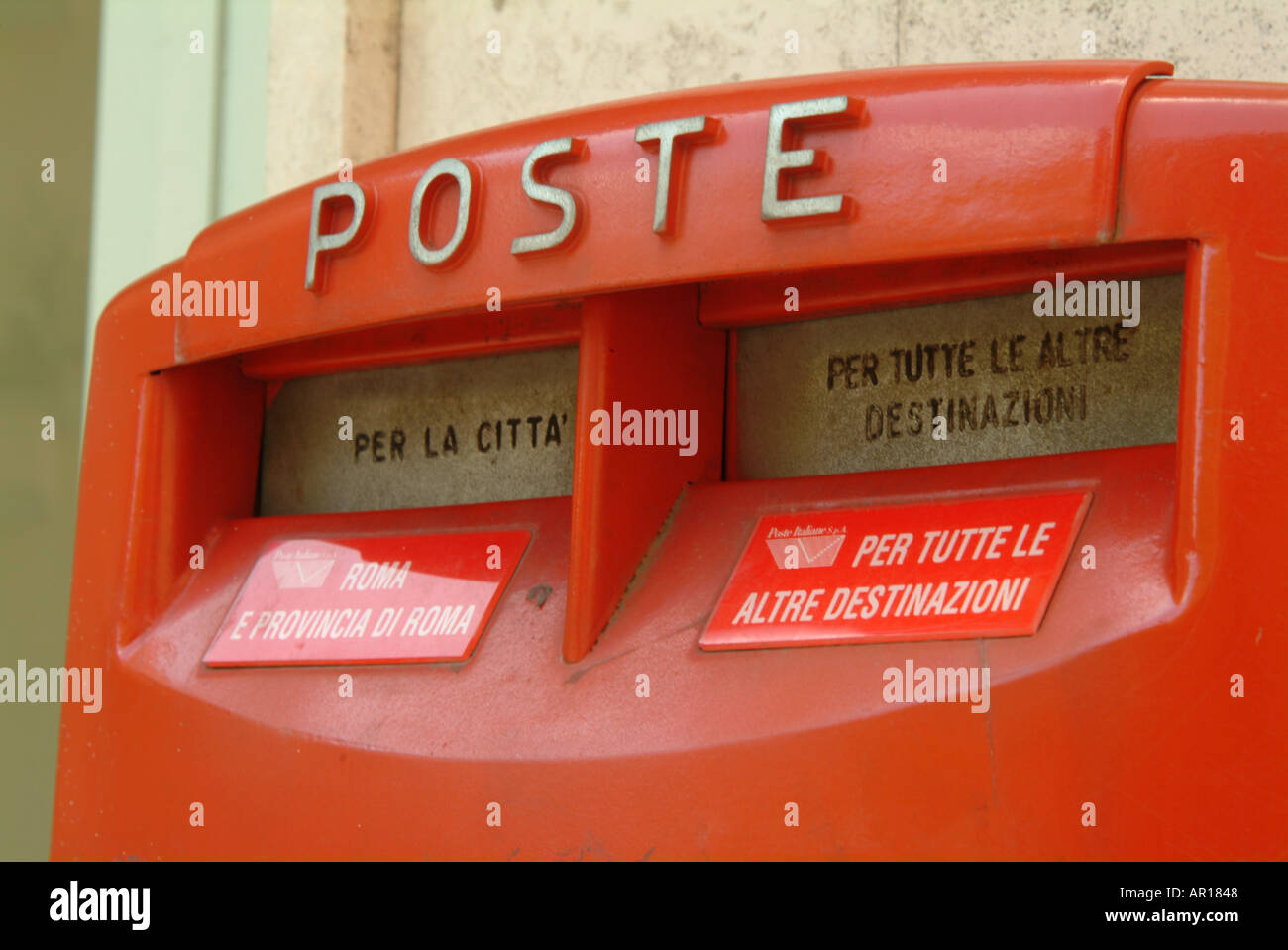 Post Poste box Rome Italy Europe Stock Photo - Alamy