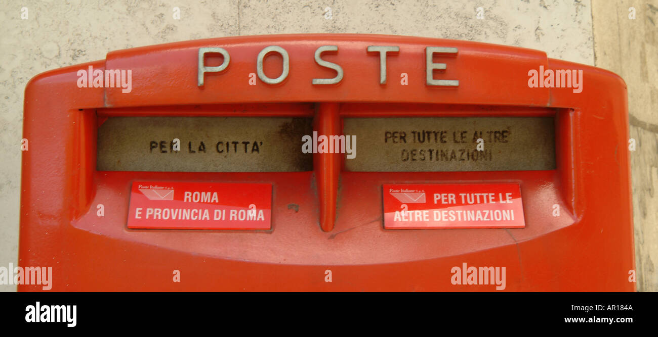 Post poste box Rome Italy Europe Stock Photo - Alamy