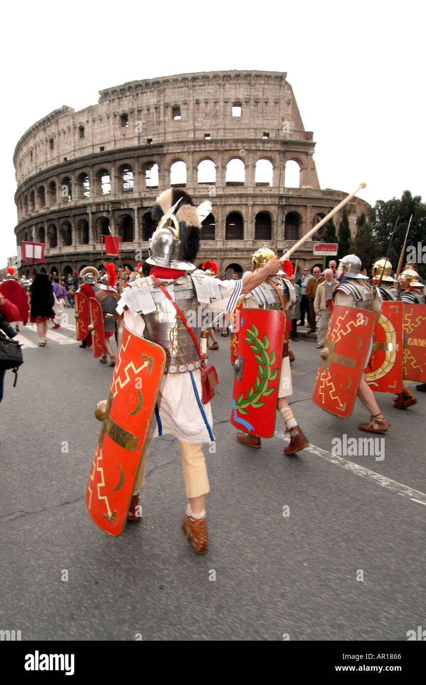 Roman soldiers at authentic renactment celebrating the anniversary the ...
