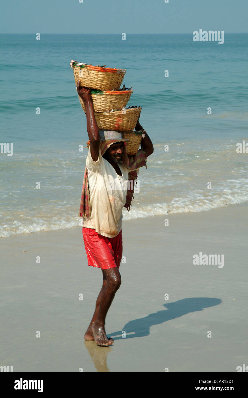 Bringing in the fishes Colva South Goa India Stock Photo - Alamy