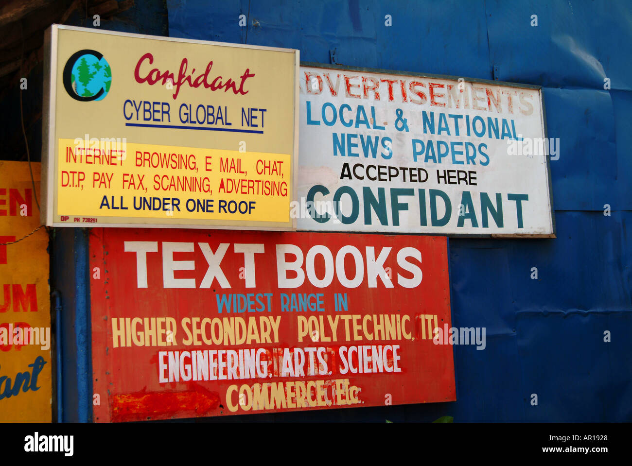 Shop signs Margao Goa India Stock Photo - Alamy
