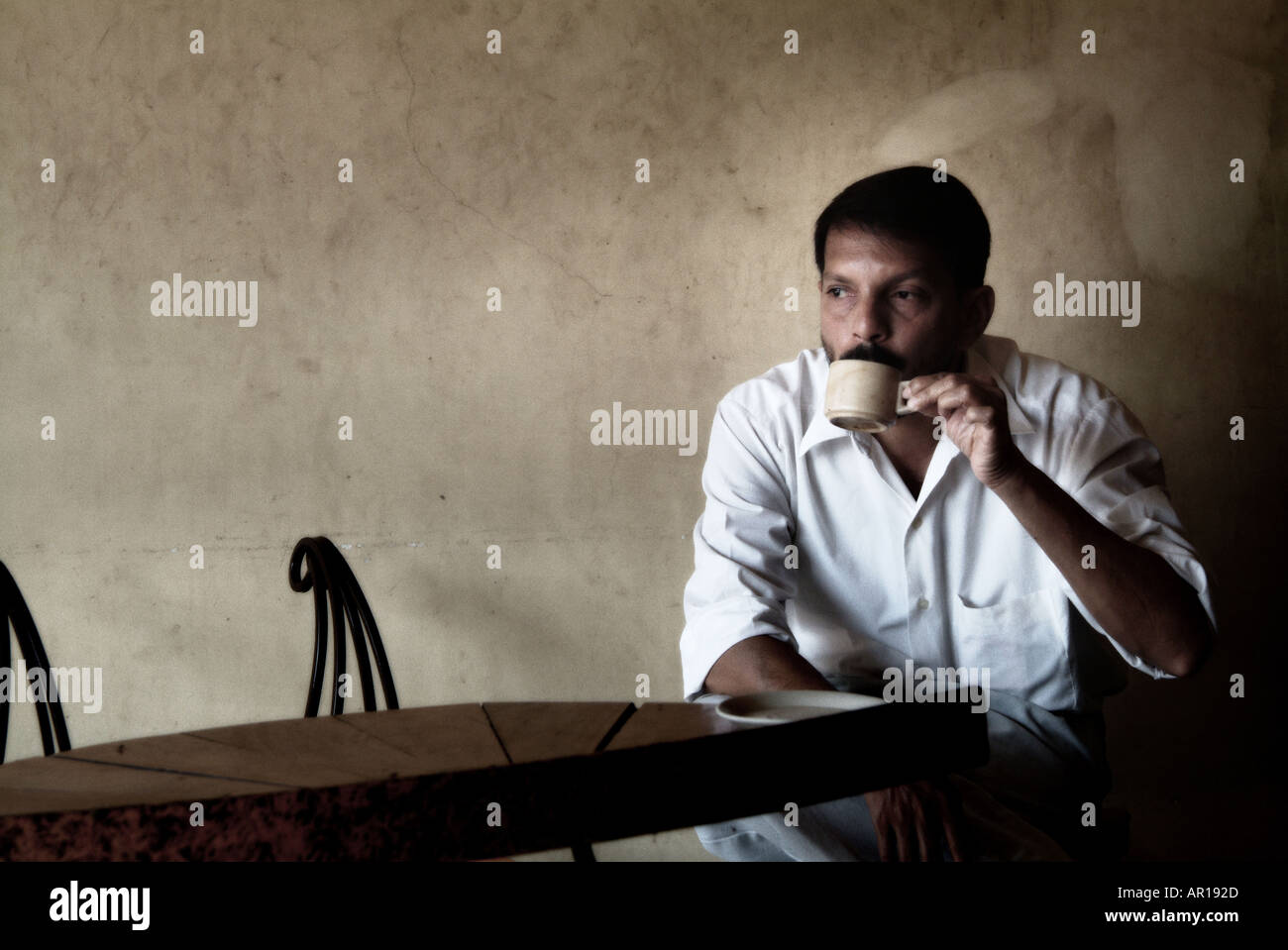 Man Taking Tea Margao Goa India Stock Photo - Alamy