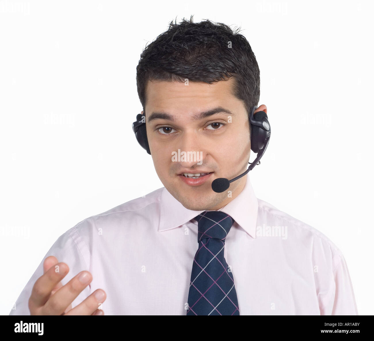 Young man with head phone Stock Photo - Alamy