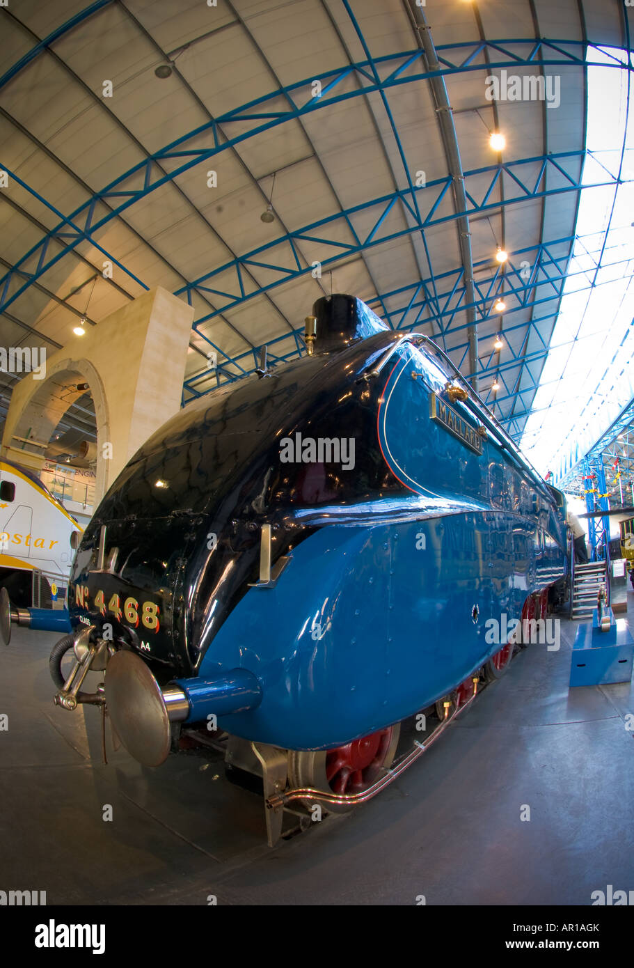 Front view of the Mallard train in the Great Hall of the National ...