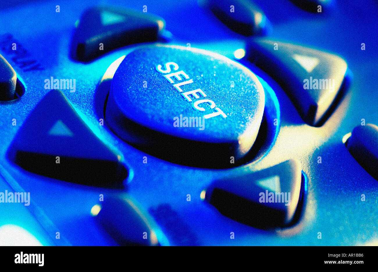 Select and cursor control buttons on remote control Stock Photo - Alamy