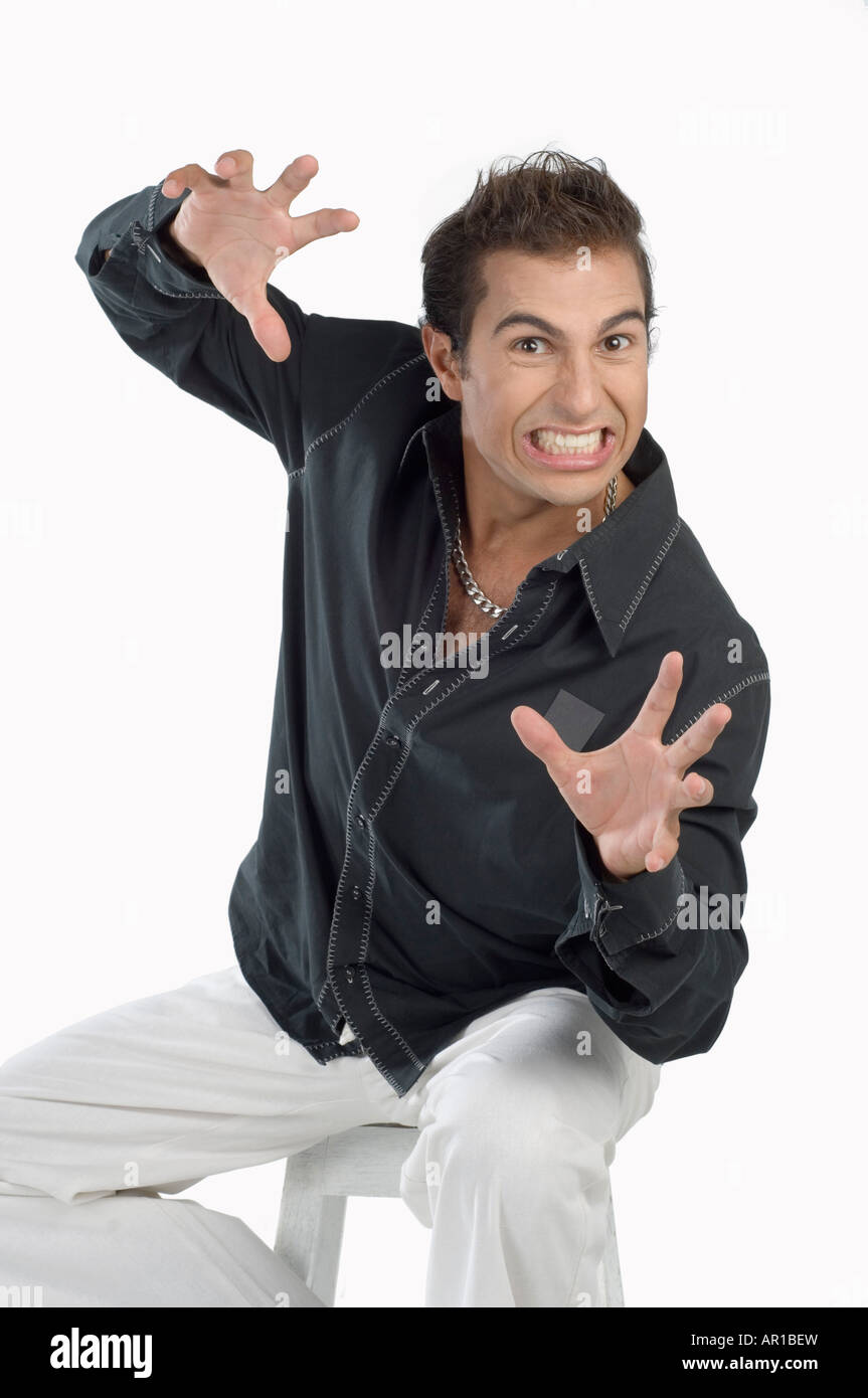Young man gesturing, portrait Stock Photo - Alamy