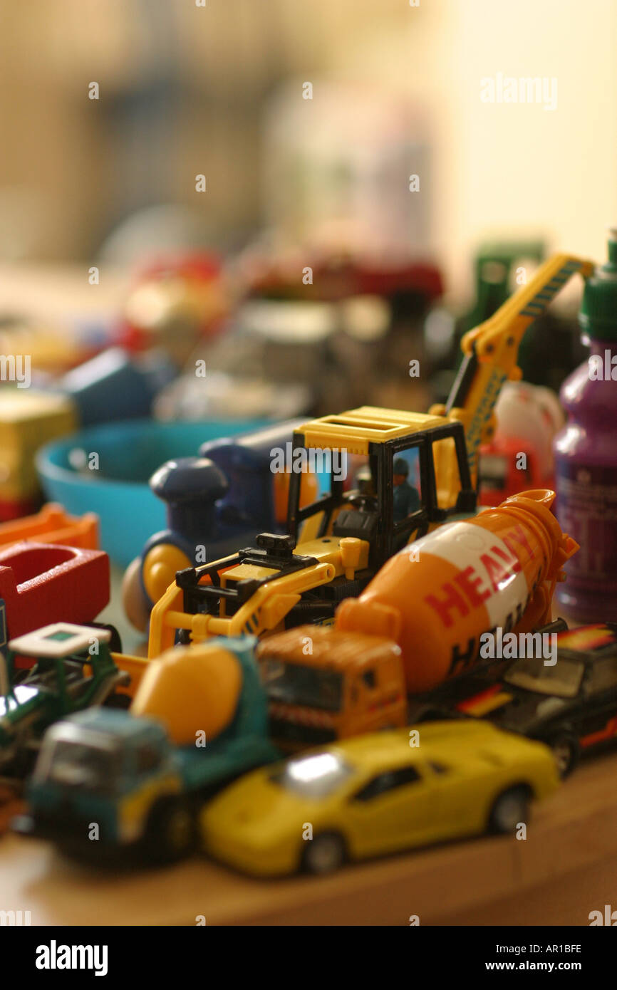 Lewis aged two and his car collection Stock Photo - Alamy