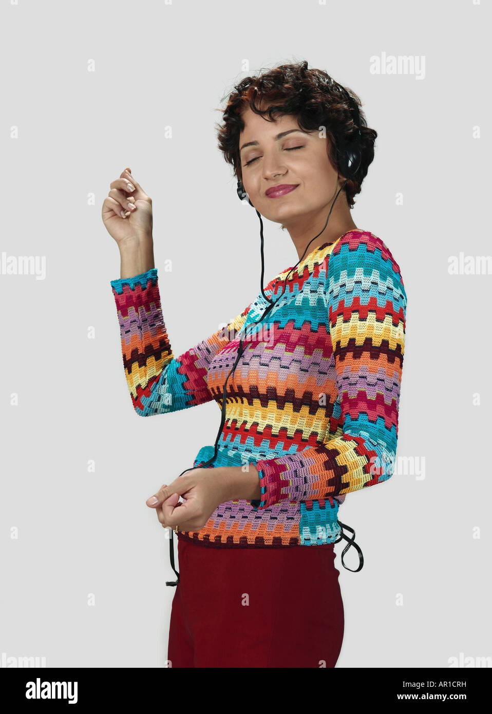 Lady listening a music Stock Photo - Alamy