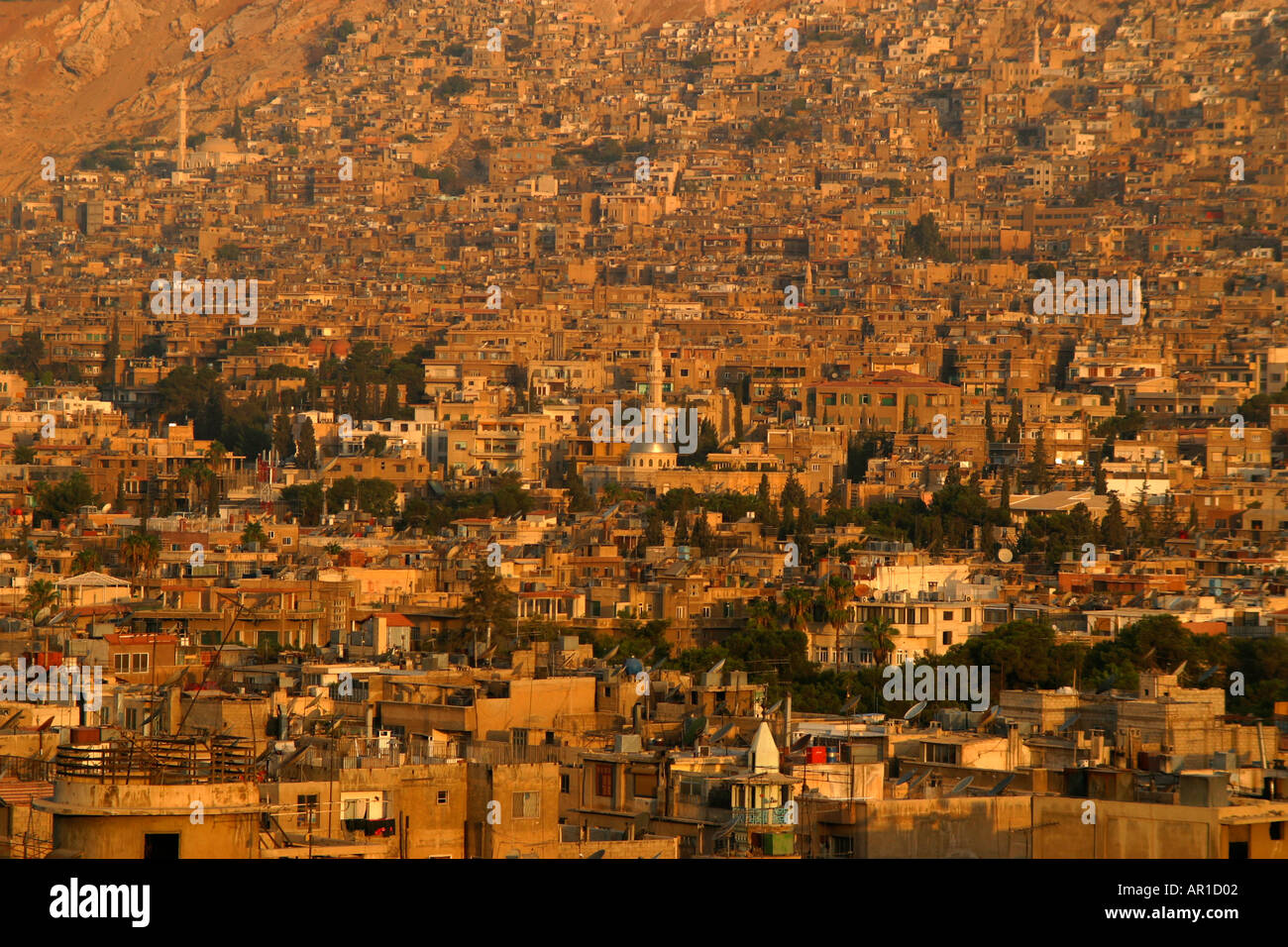 View of Damascus at sunrise Stock Photo - Alamy
