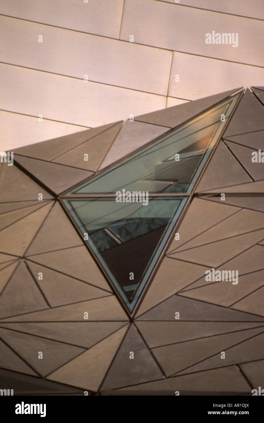 A detail from the facade of one of the buildings on Federation Square ...