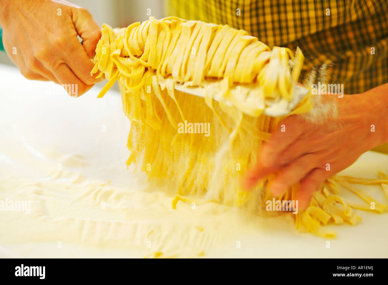 Making fresh pasta in Tuscany, Italy Stock Photo - Alamy