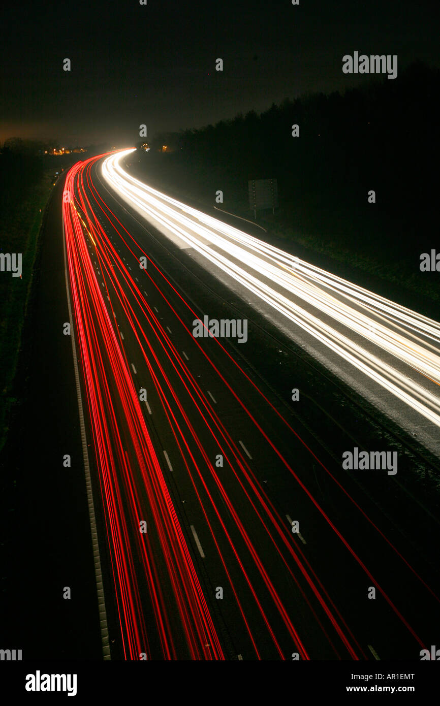 M5 Motorway at night in Devon, England Stock Photo - Alamy