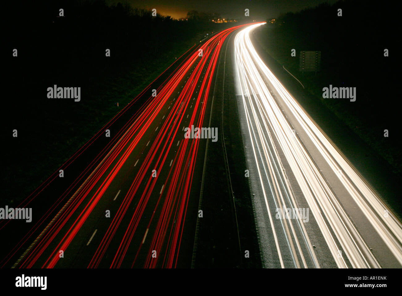 M5 Motorway at night in Devon, England Stock Photo - Alamy