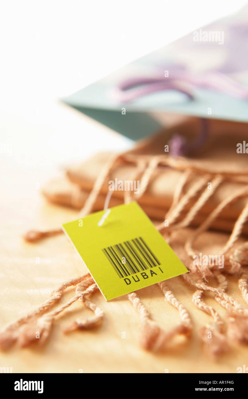 Shopping Items with Tag Price Stock Photo - Alamy