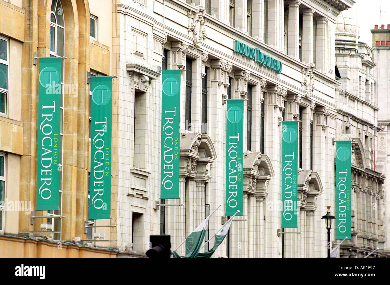 Exterior of The Trocadero building Piccadilly Circus London England UK ...
