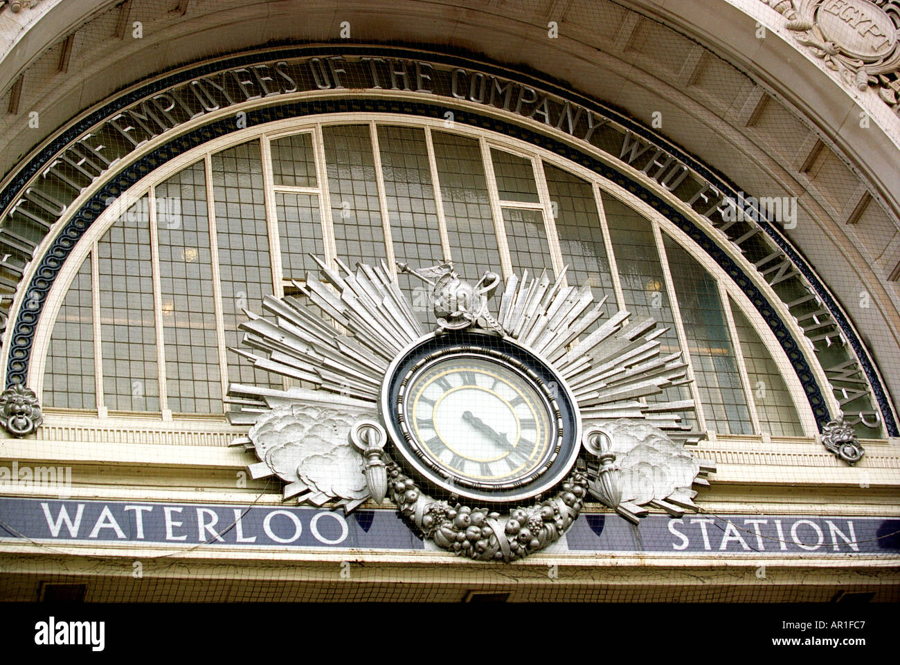 Exterior of Waterloo Station showing clock in London England UK Stock ...