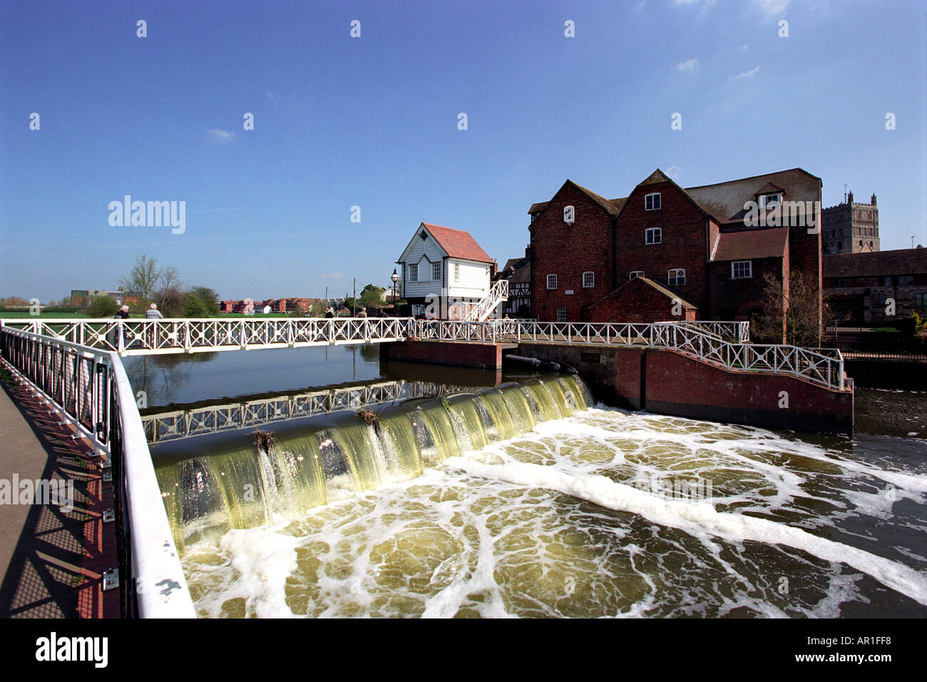 The Weir at Tewkesbury in Gloucestershire England UK Stock Photo - Alamy
