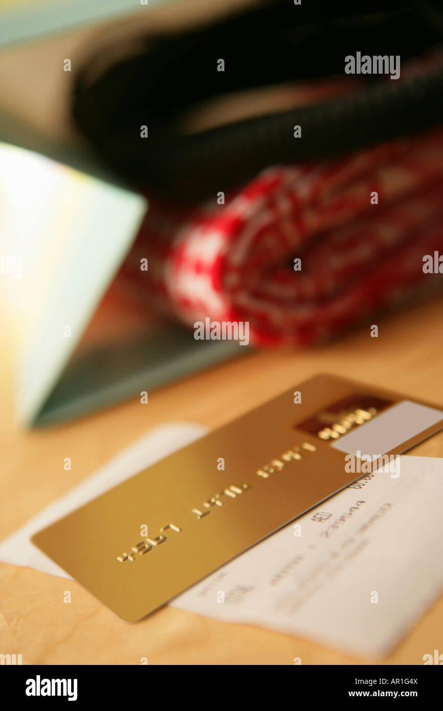 Credit Card with a receipt Stock Photo - Alamy