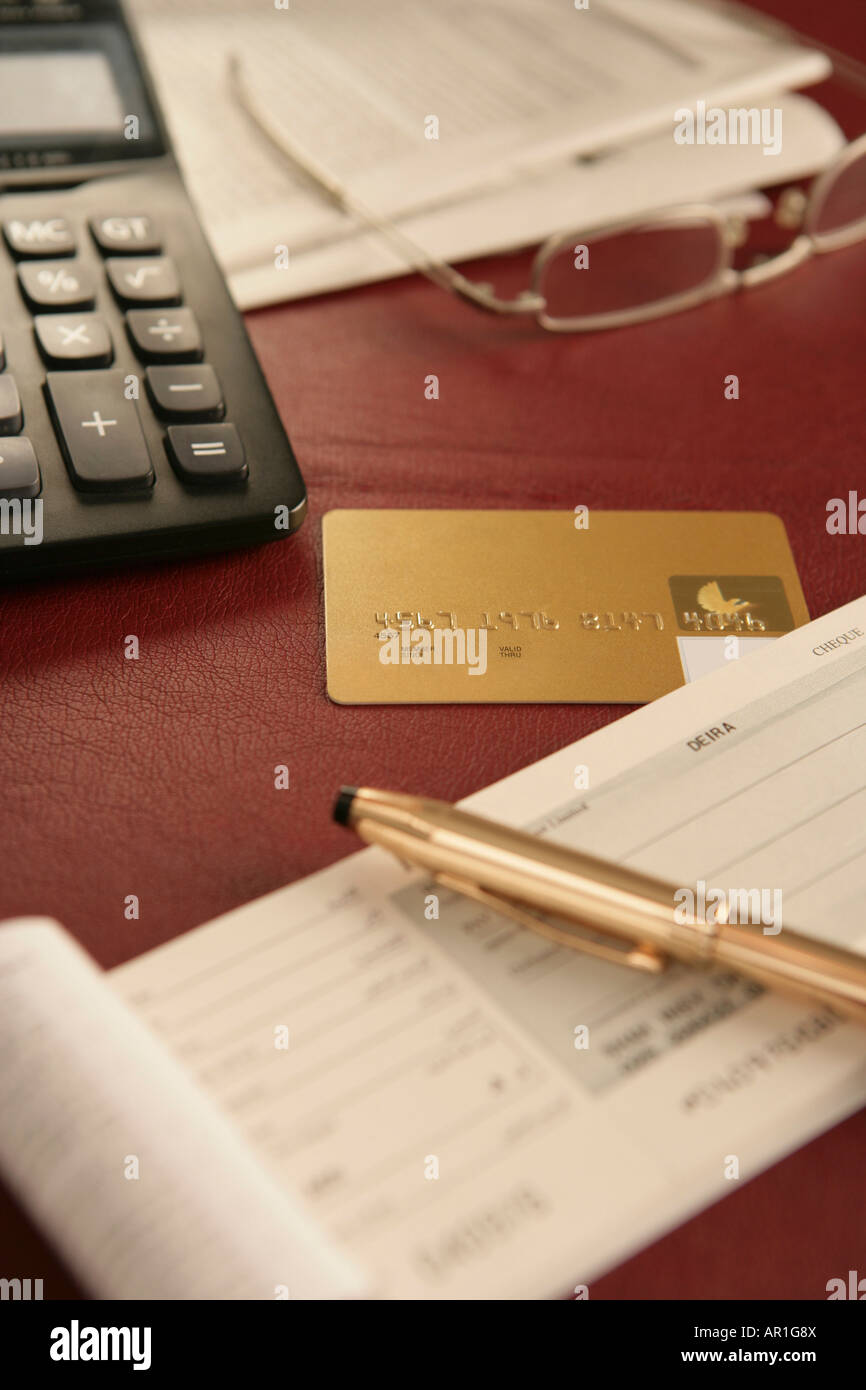 Credit Card and a Check book Stock Photo - Alamy