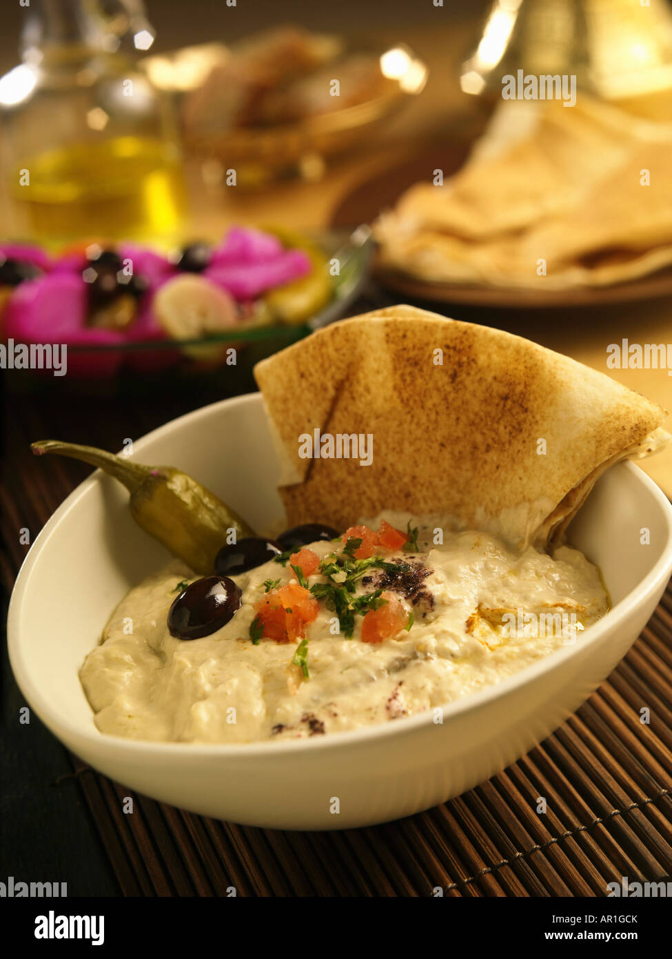 Arabic Food - Moutabel Stock Photo - Alamy