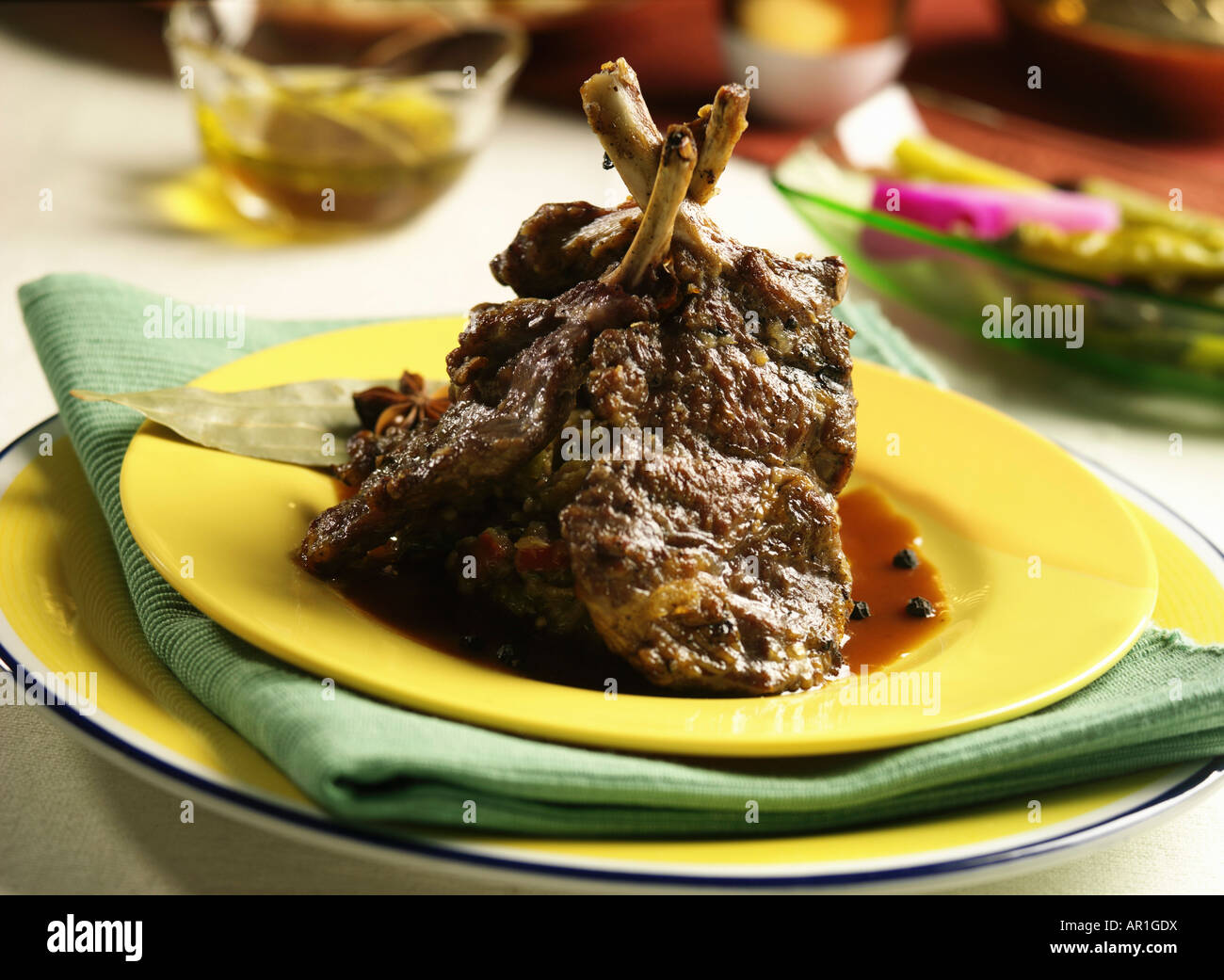 Arabic Food - Lamb Chops Stock Photo - Alamy