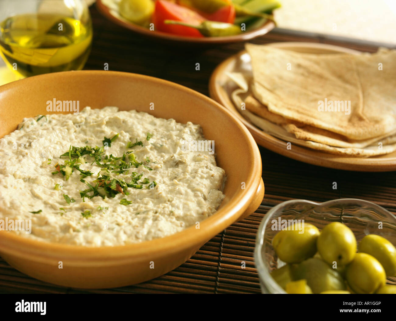 Arabic Food - Moutabel Stock Photo - Alamy
