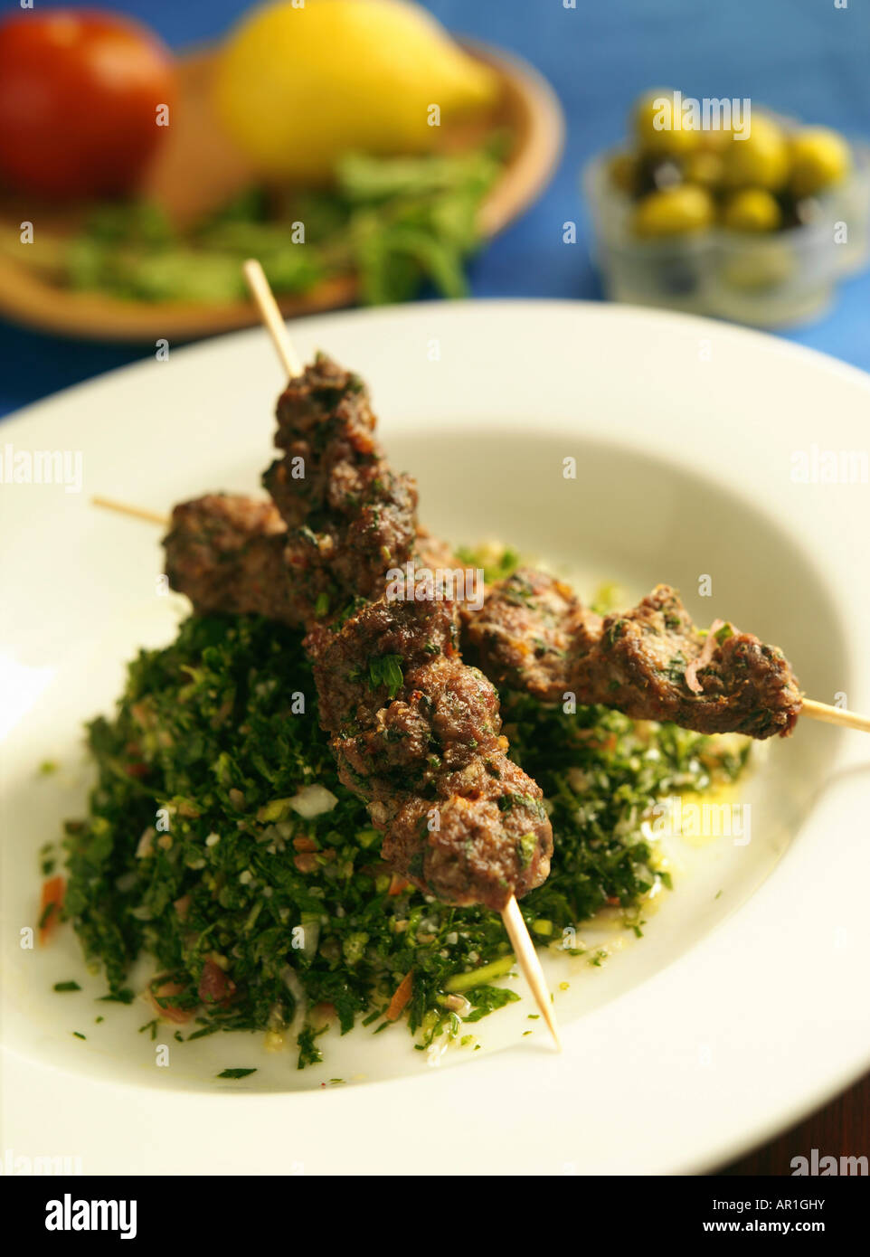 Arabic Food - Meat Kebabs Stock Photo - Alamy