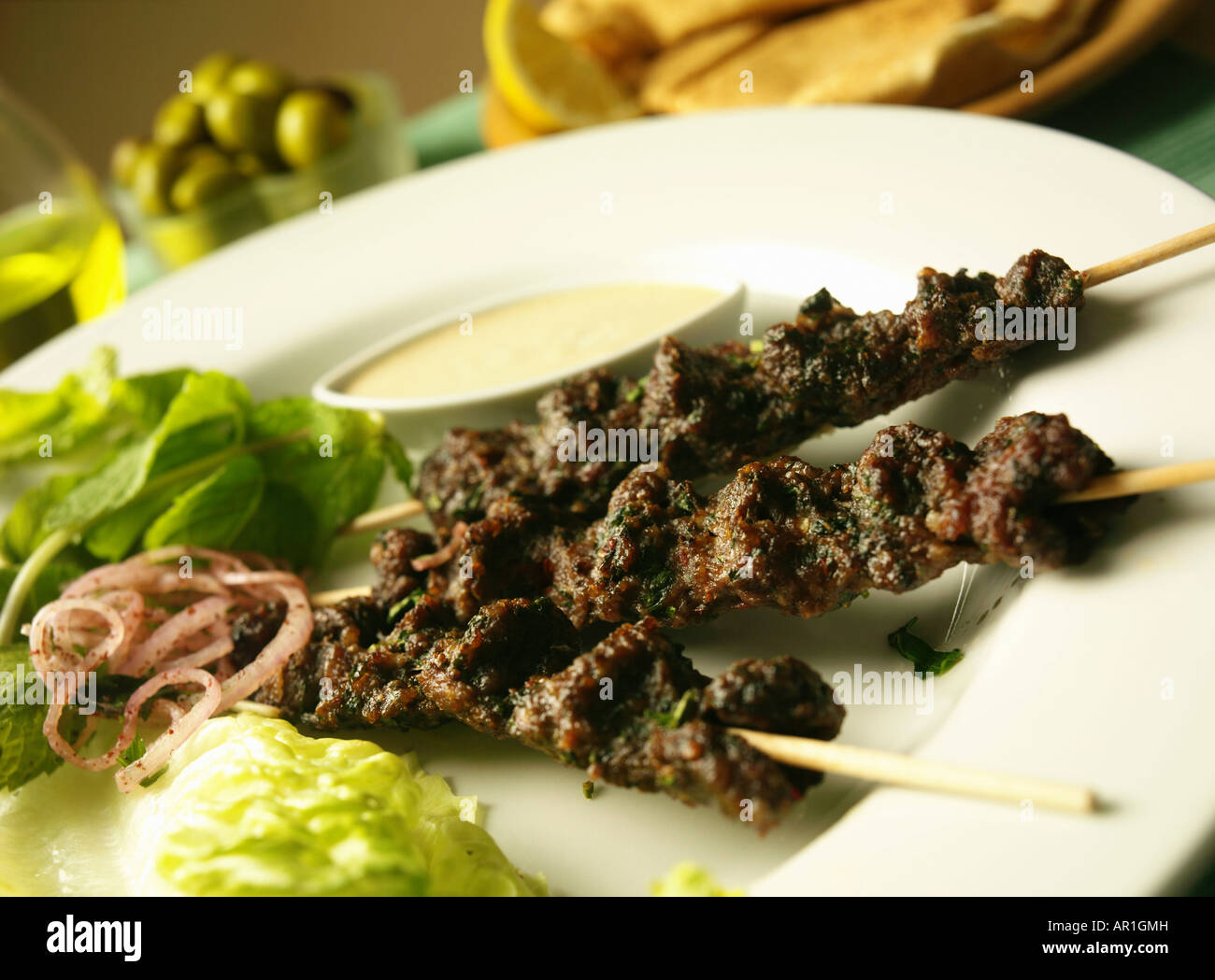 Arabic Food - Meat Kebabs Stock Photo - Alamy