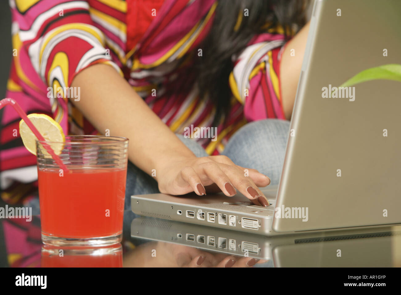 Lady busy in online transaction Stock Photo - Alamy