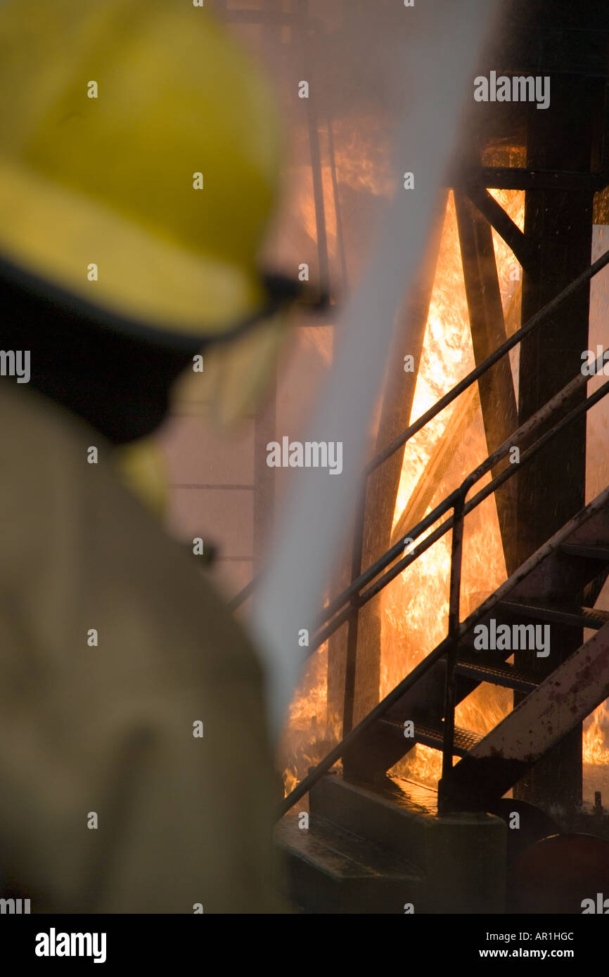 Fire fighters training with shield hi-res stock photography and images ...