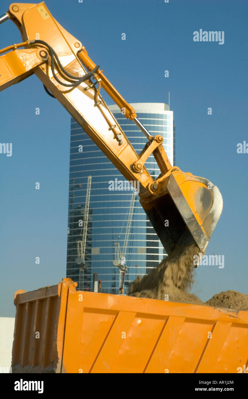 Sand putting at the dump track Stock Photo - Alamy