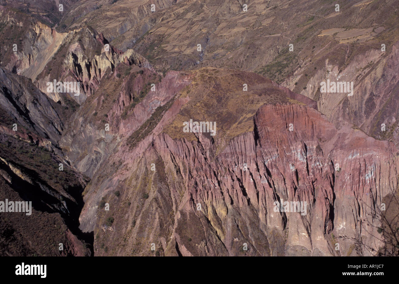 Rocky mountains of the Andean mountain chain near Sorata in Bolivia ...
