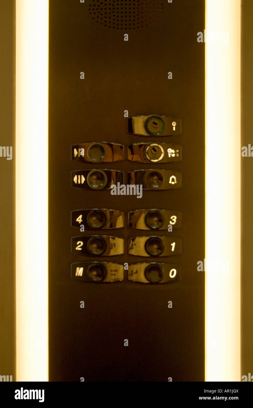 Control Panel of the Elevator Stock Photo - Alamy