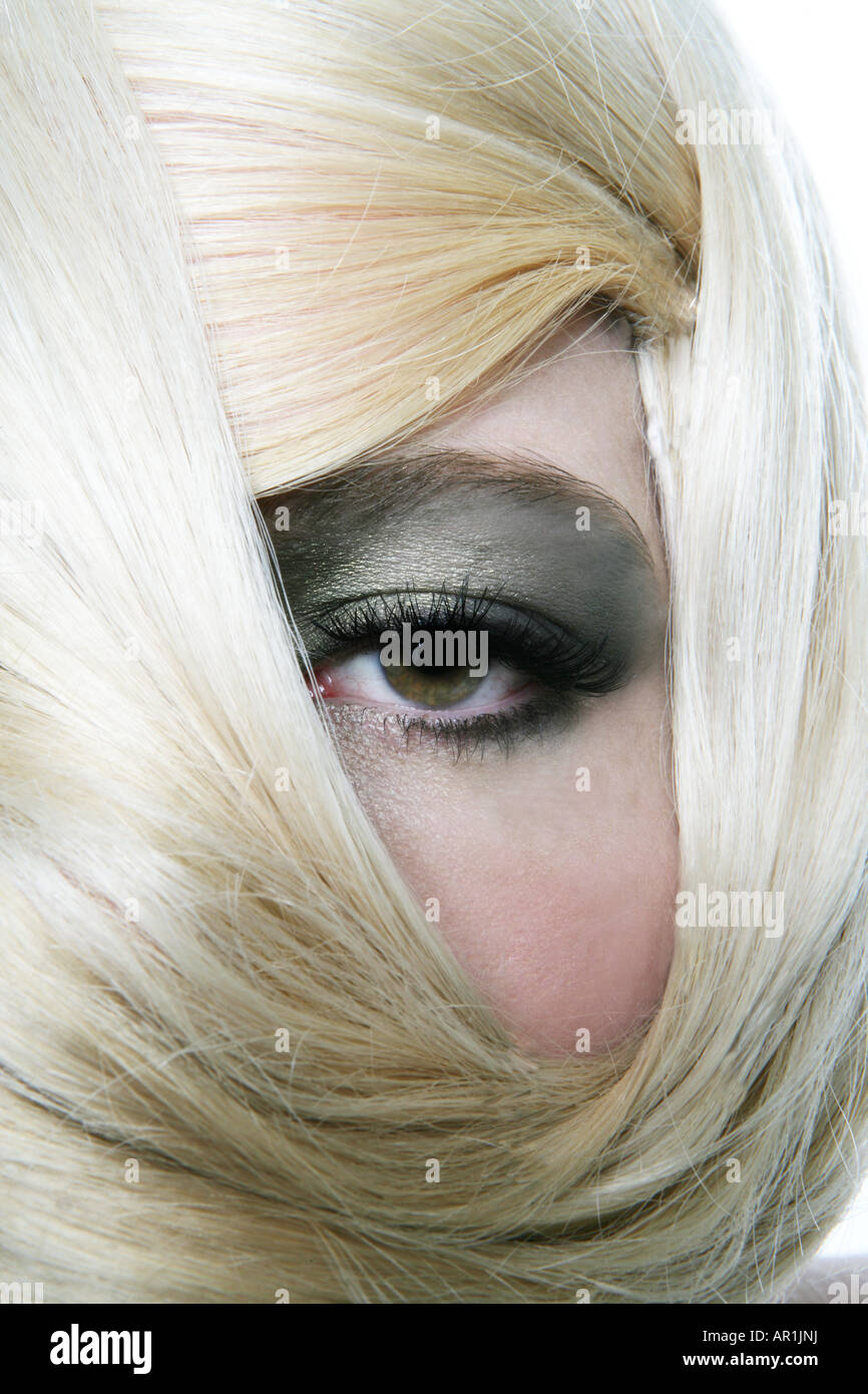 Close-up of hair covering a woman's face Stock Photo - Alamy