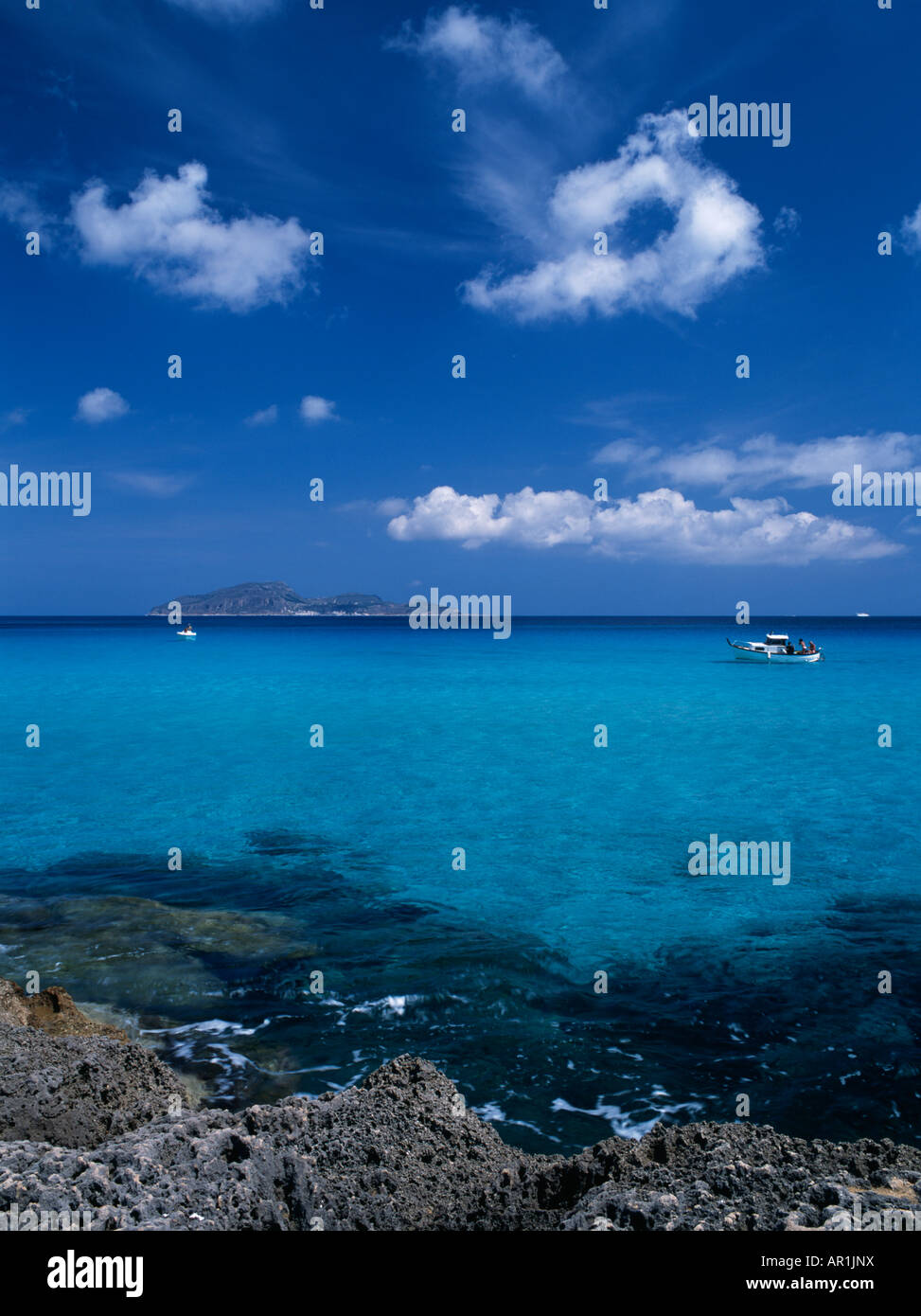 Cala Rossa Bay Favignana Island Egadi Islands Sicily Italy Europe Stock ...
