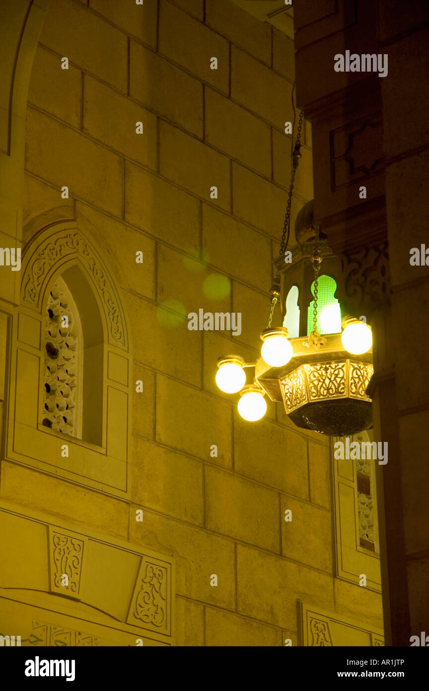 Illuminated view of the wall outside the mosque Stock Photo - Alamy