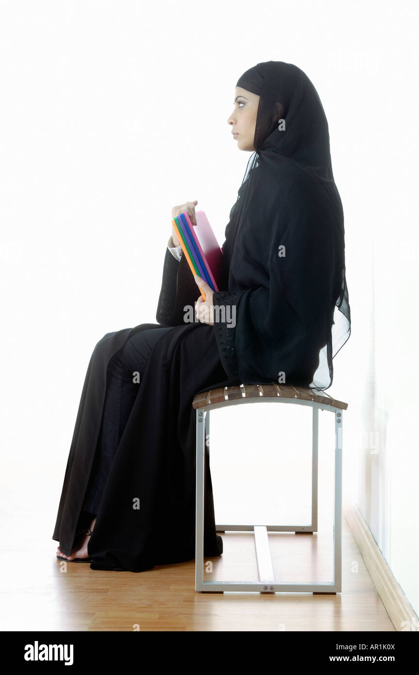 Arab Lady with computer Stock Photo - Alamy